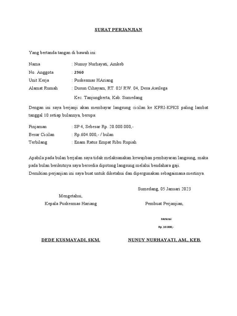 Surat Perjanjian BL | PDF