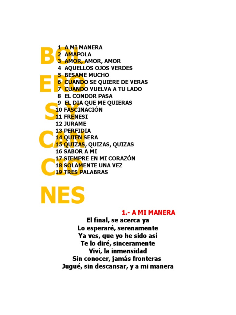 Boleros y Canciones | PDF | Individual