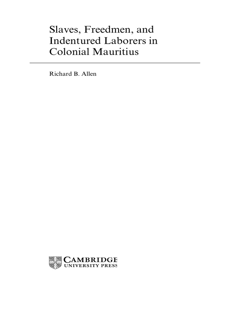 Colonial History of Mauritius | PDF | Slavery | Mauritius