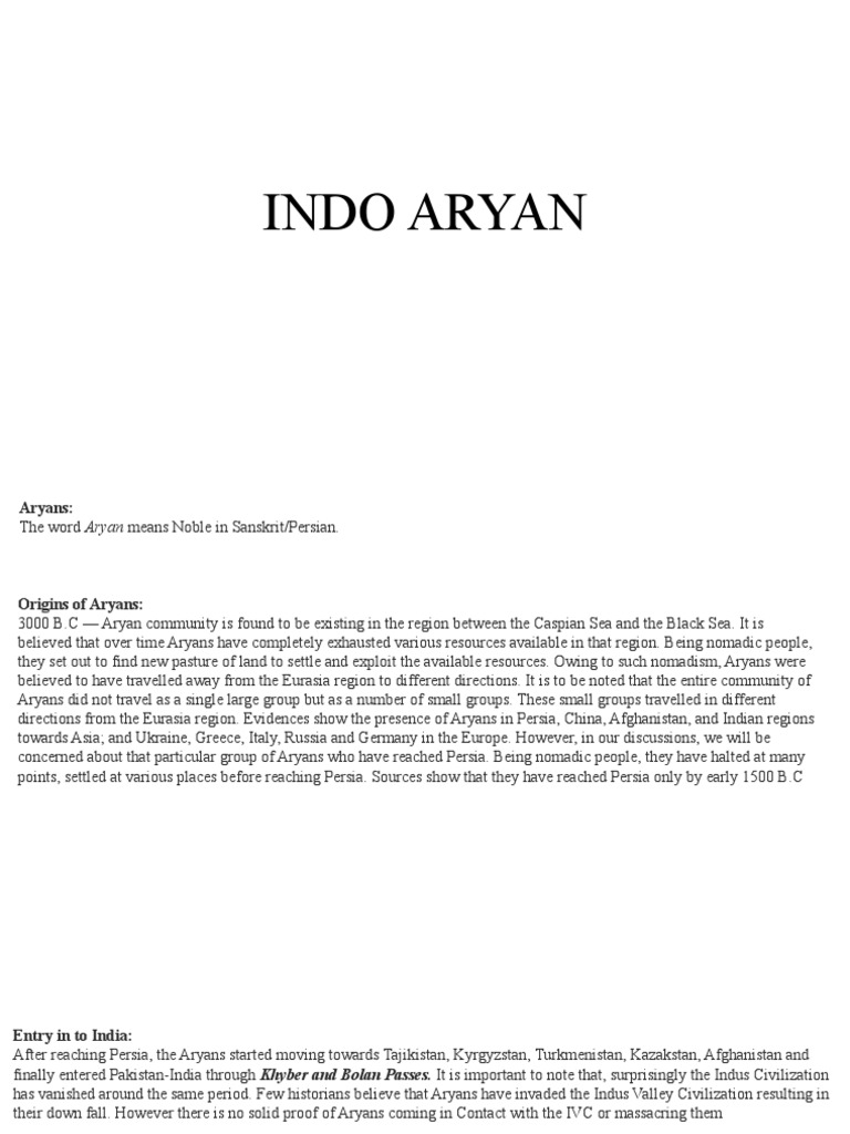 Indo Aryan | PDF | History