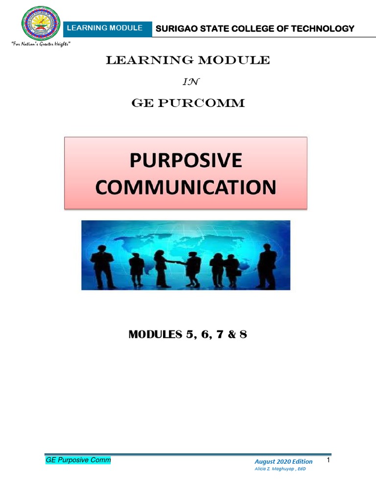GE PurCommLearning Module Chap 5 8 | PDF | Public Speaking | Multimedia