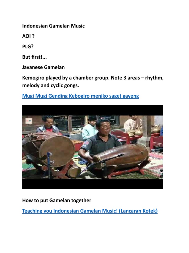 Indonesian Gamelan Music Worksheet | PDF | Musicology | Music Theory