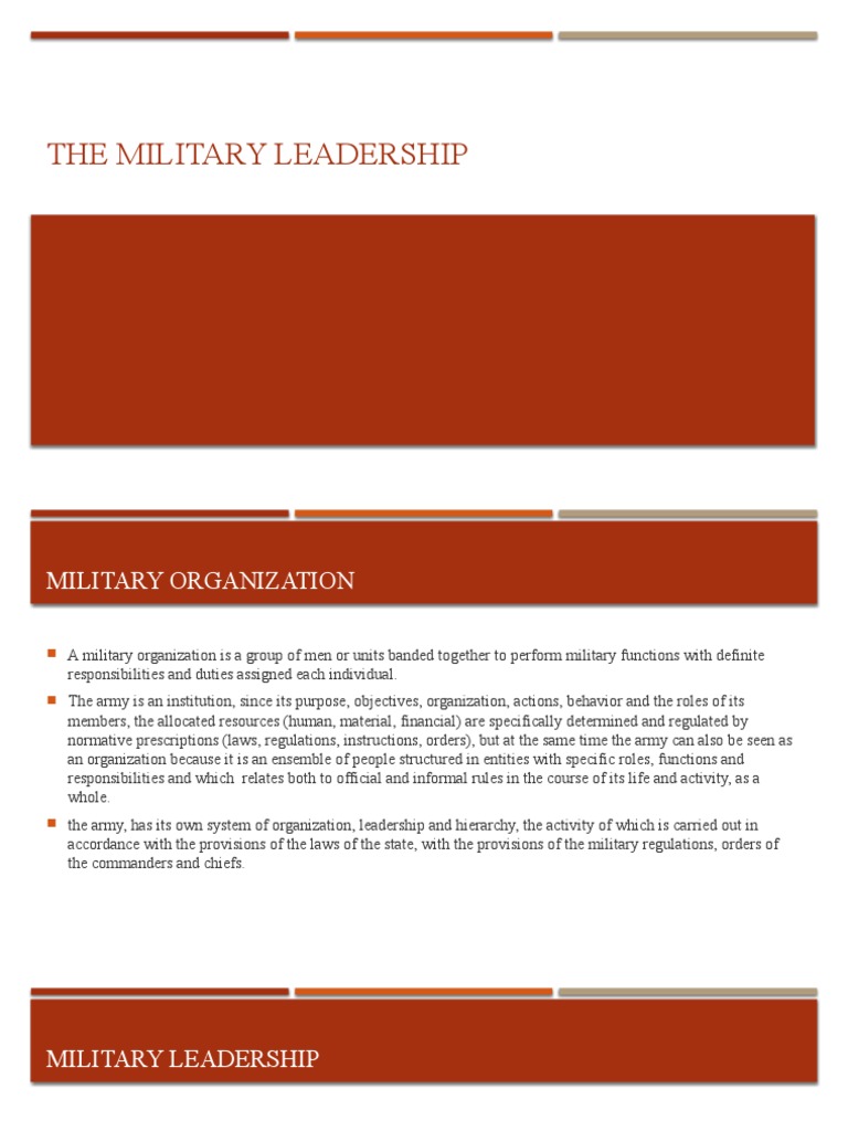 The Military Leadership | PDF | Leadership | Motivational