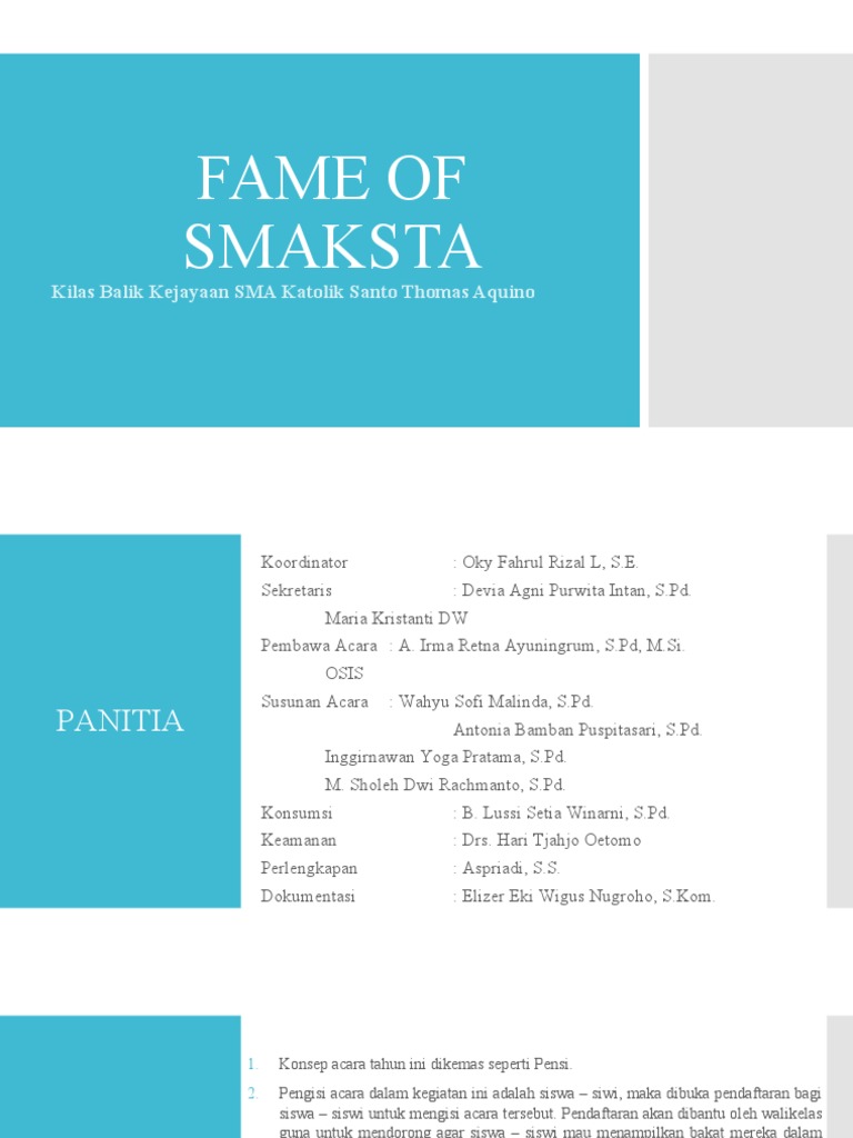 HUT Ke-55 SMA Katolik Santo Thomas Aquino | PDF