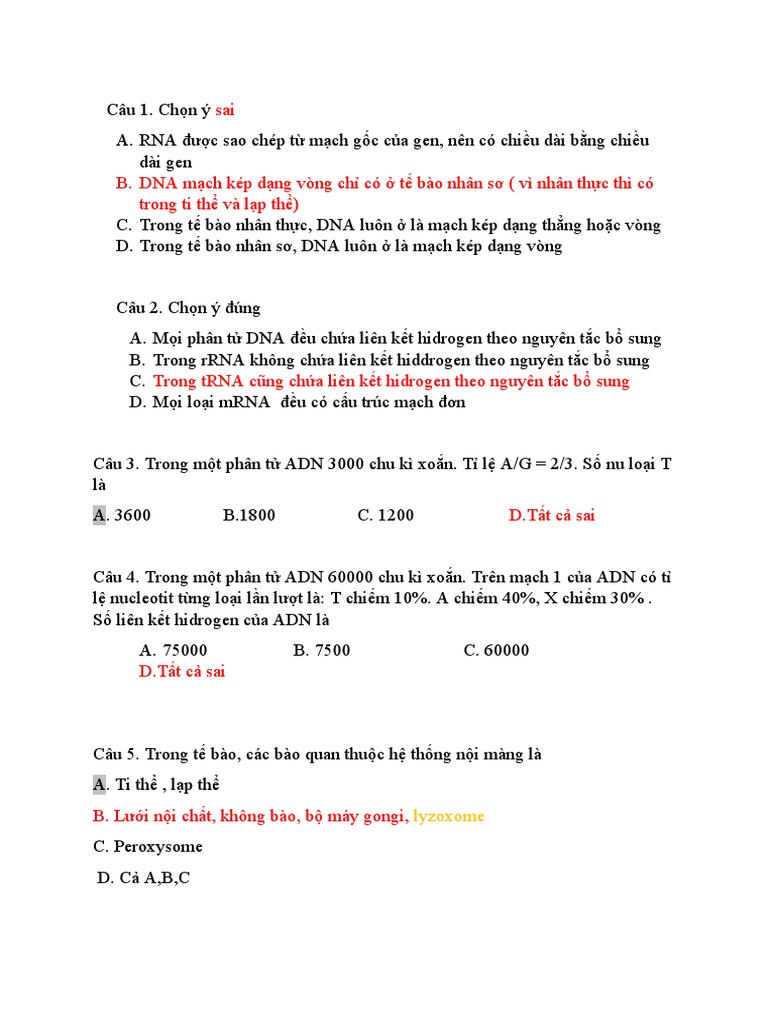 Sinh 10, Azota | PDF