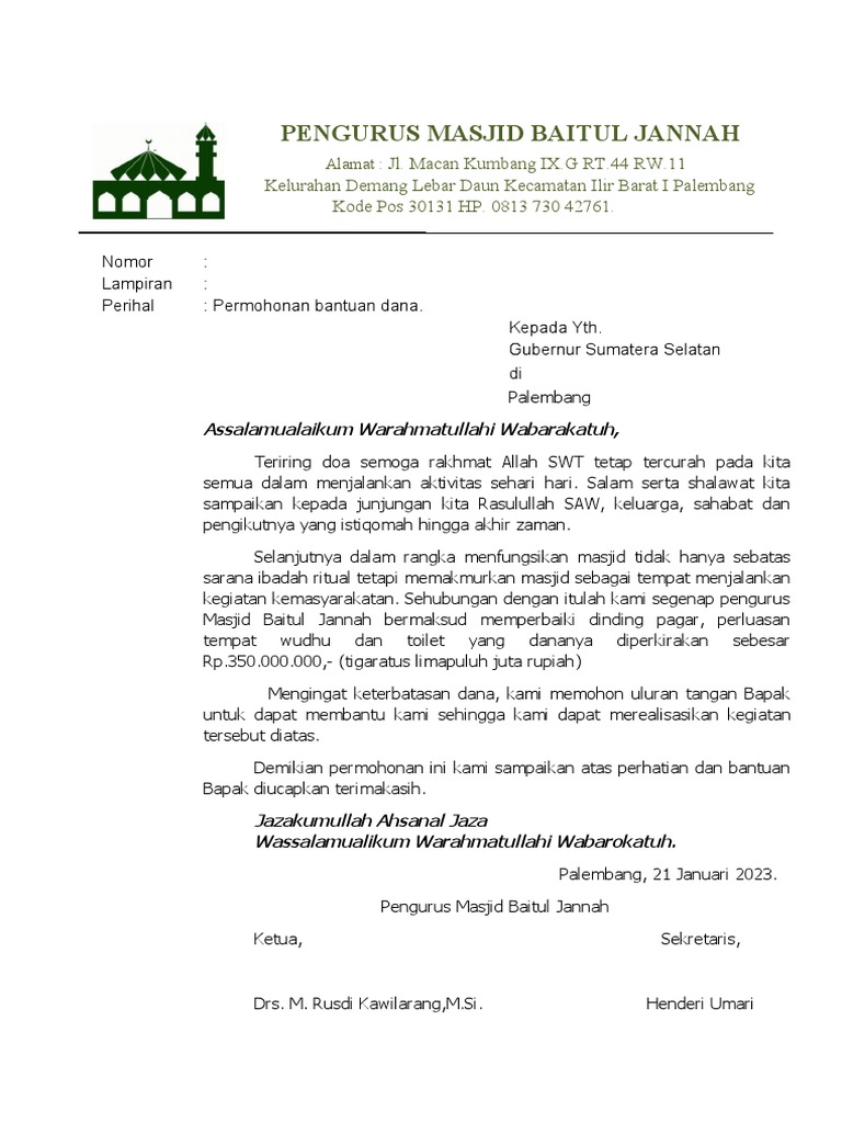 Proposal Masjid Baitul Jannah | PDF