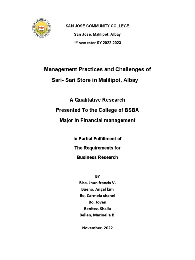 San Jose Community College | PDF | Survey Methodology | Statistics