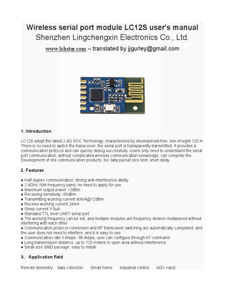 LC12S - Wireless Serial | PDF | Computer Networking | Telecommunications