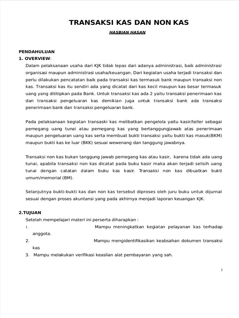 Transaksi Kas Dan Non Kas | PDF