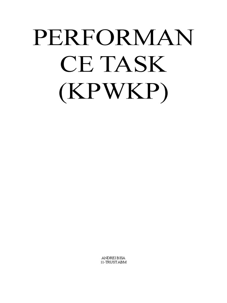 Performance Task | PDF
