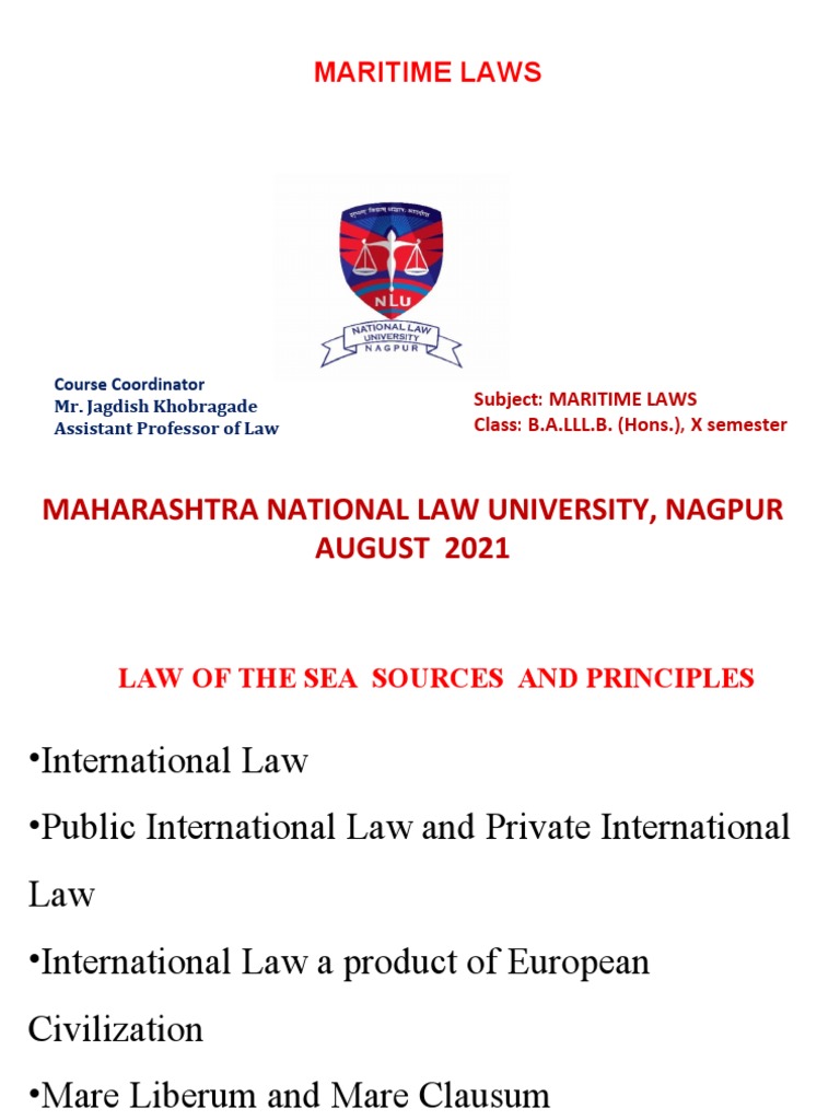 Law of The Sea and Maritime Law | PDF | Territorial Waters ...