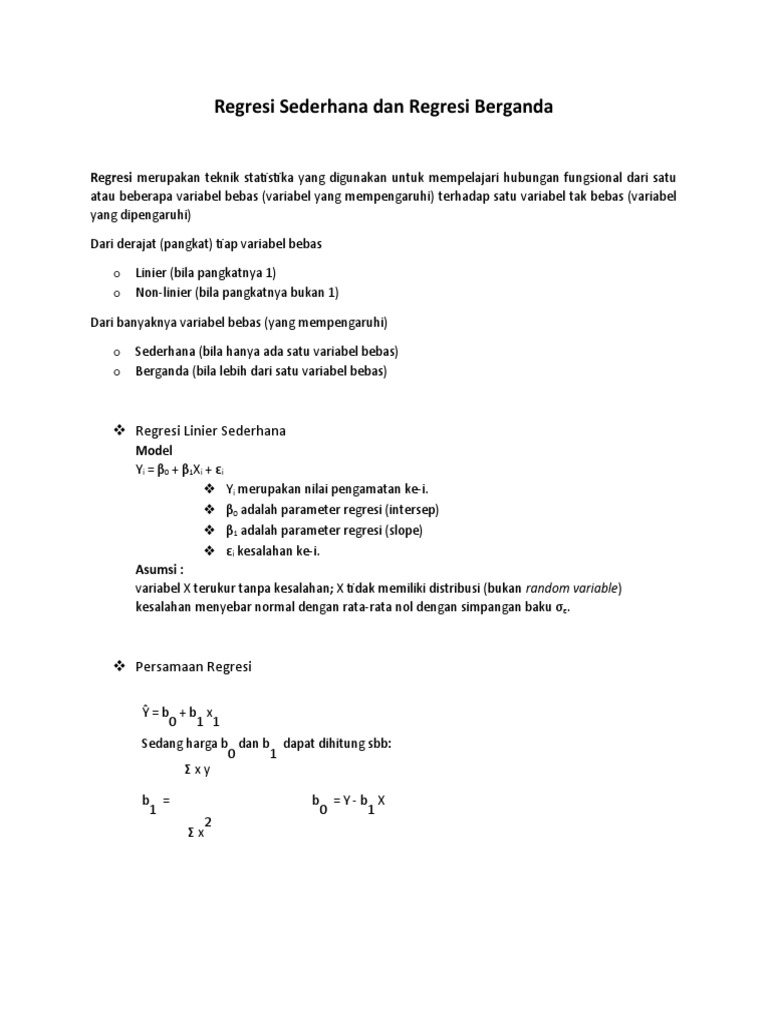 12.regresi Sederhana Dan Regresi Berganda | PDF