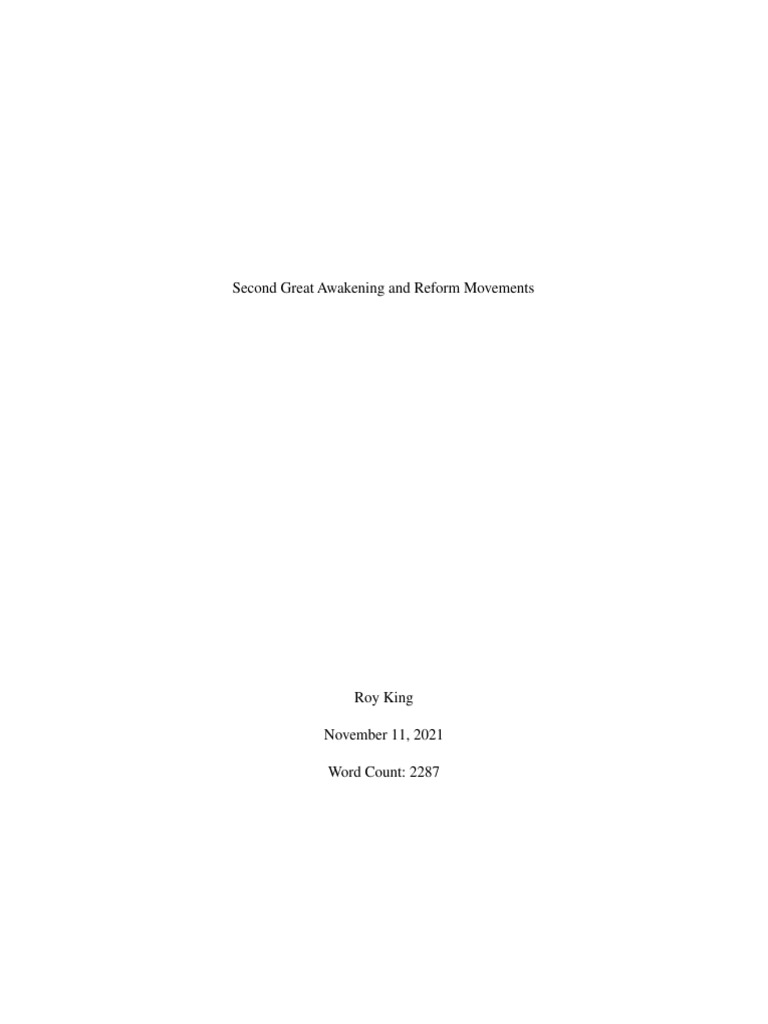 Second Great Awakening and Reform Movements | PDF | Protestantism ...