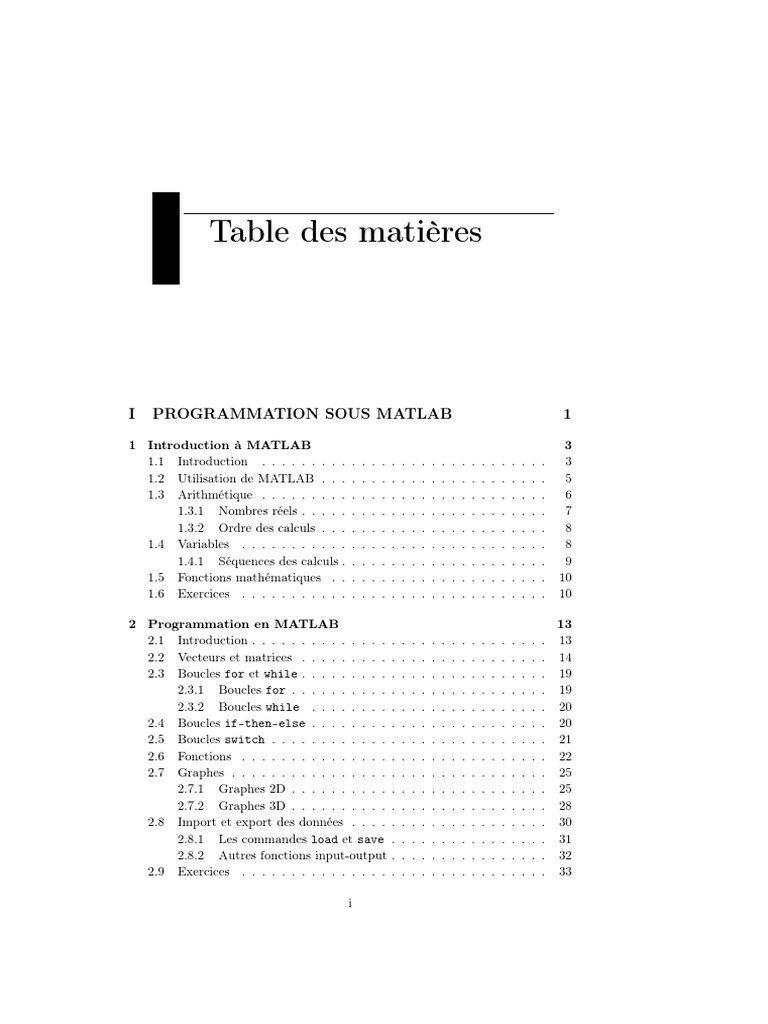 Cours Programmation | PDF | MATLAB | Structure de contrôle