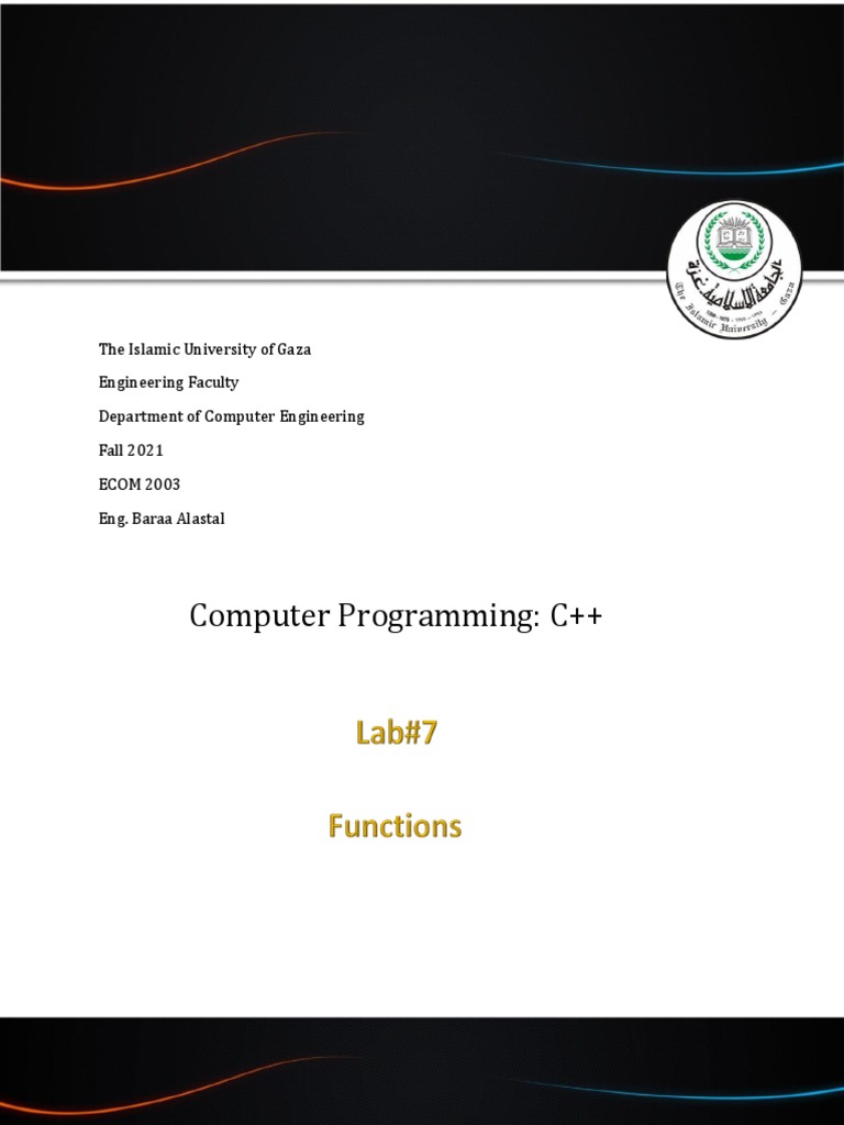 Lab 7 Pdf Parameter Computer Programming Subroutine 