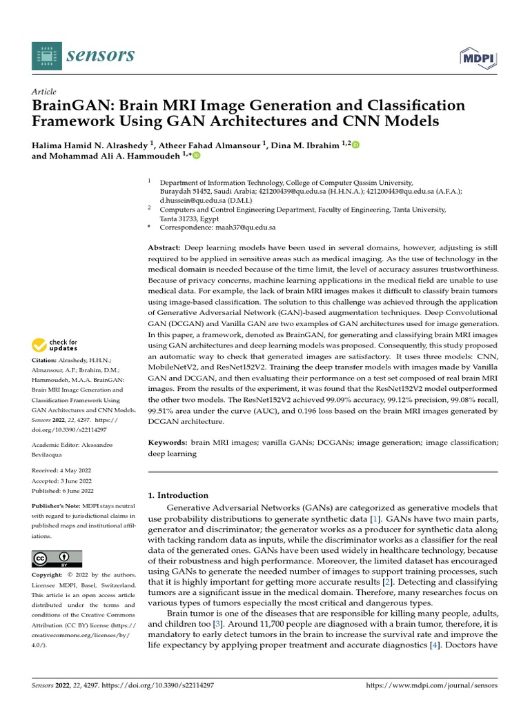 Sensors 22 04297 v2 | PDF | Computational Neuroscience | Machine Learning