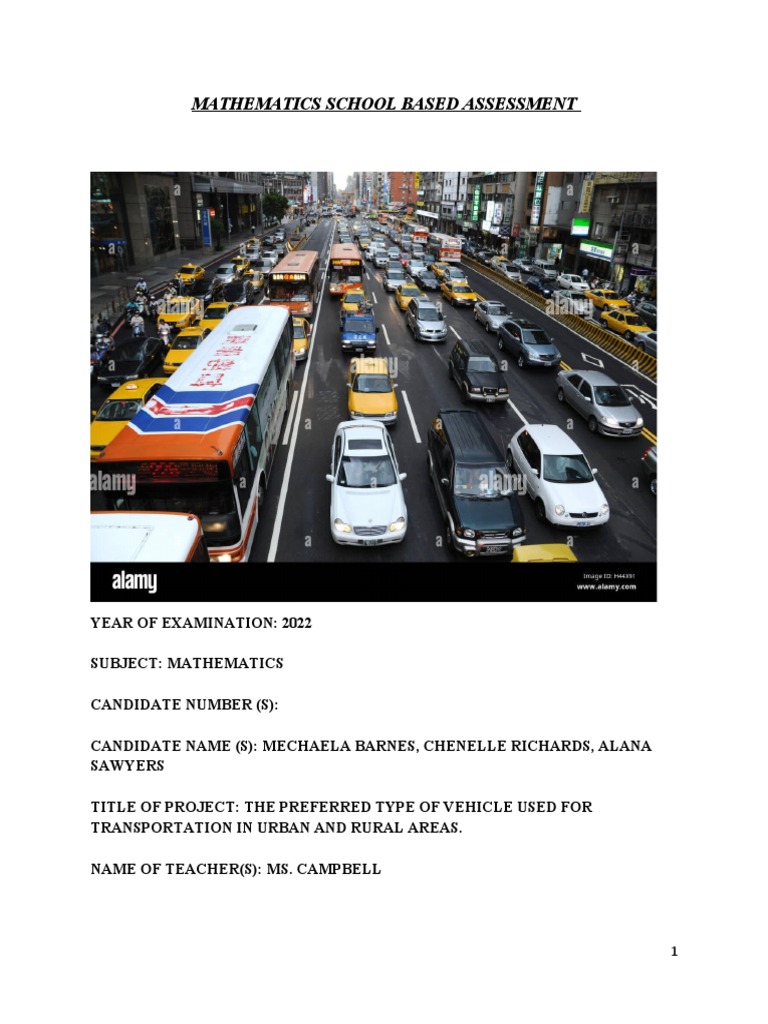 Ac Grade11p6 g11 Math Sba May 2022 | PDF | Transport | Public Transport