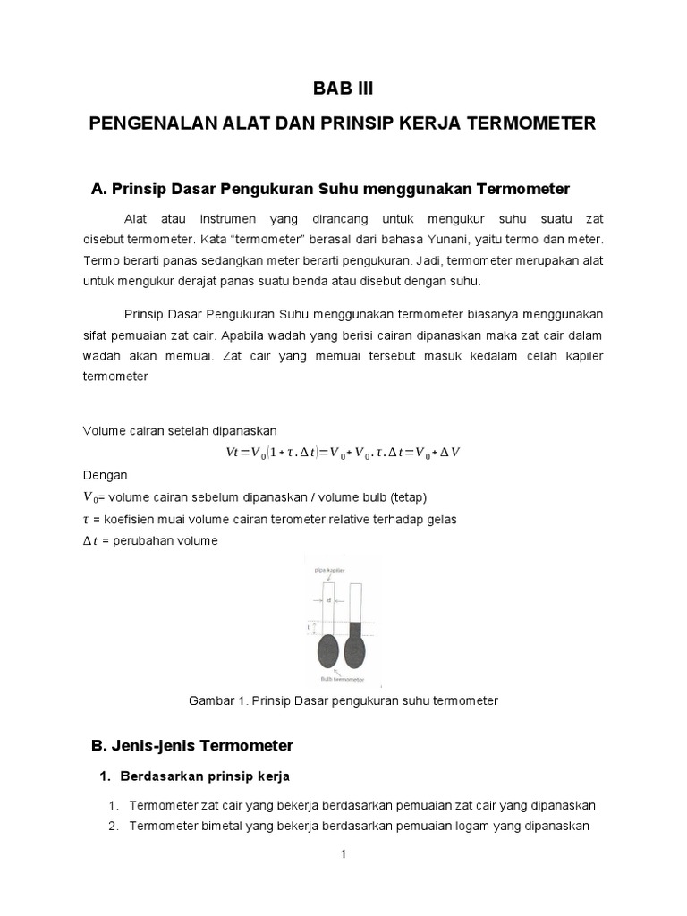 Prinsip Kerja Termometer | PDF