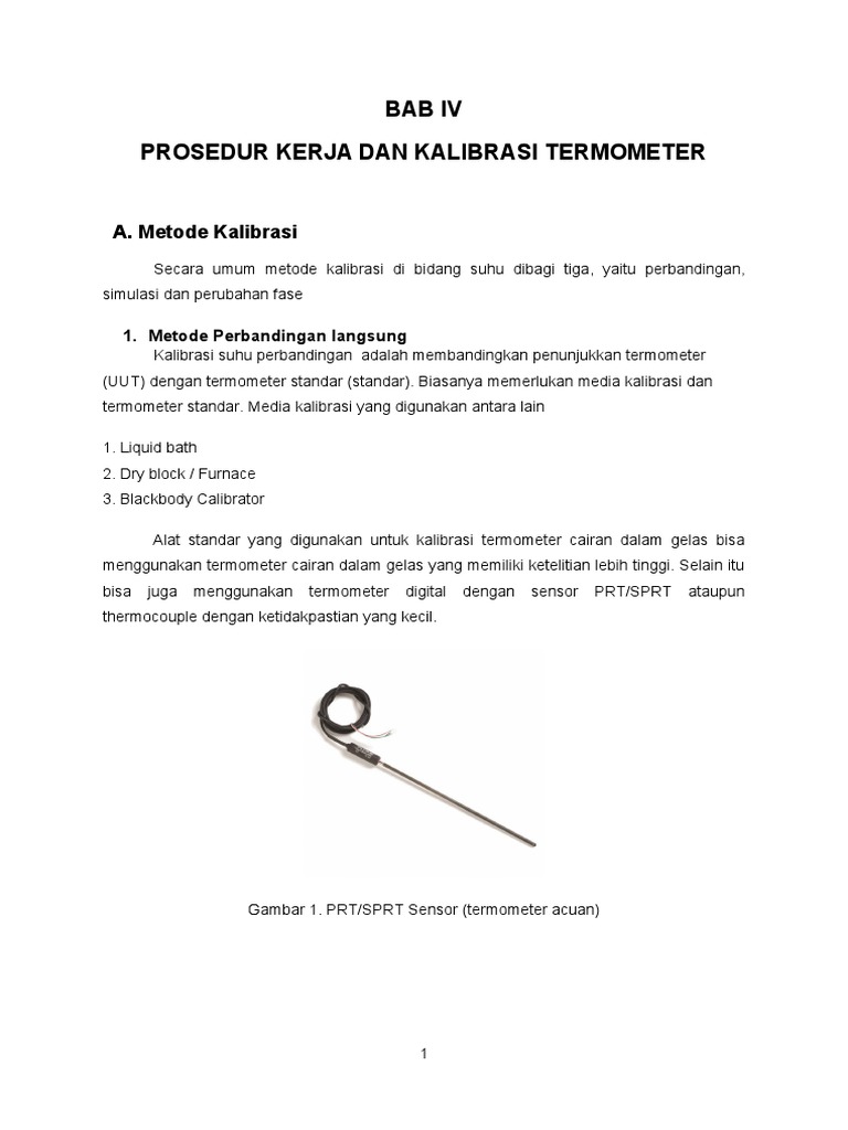 Prosedur Kalibrasi Termometer | PDF