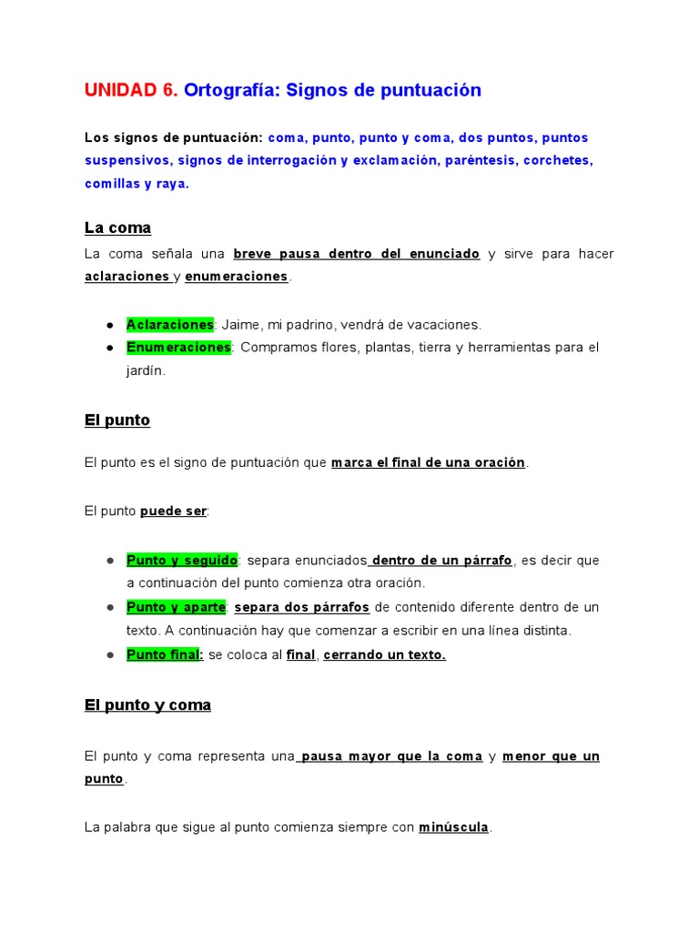 Guía Completa de Signos de Puntuación | PDF | Puntuación | Coma