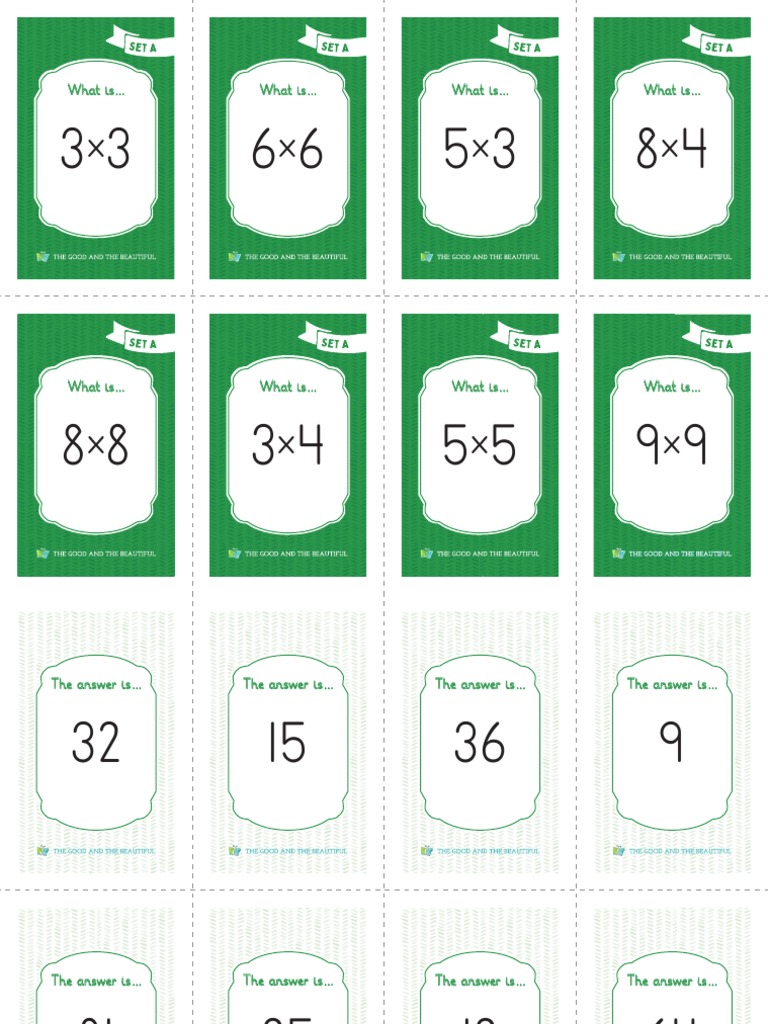 Multiplication Flashcards 1.0 | PDF