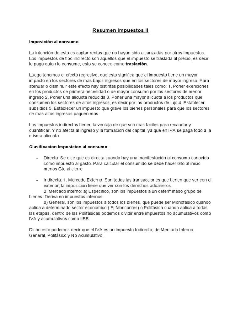 Resumen Impuestos II | PDF | Impuestos | Estatuto de limitaciones