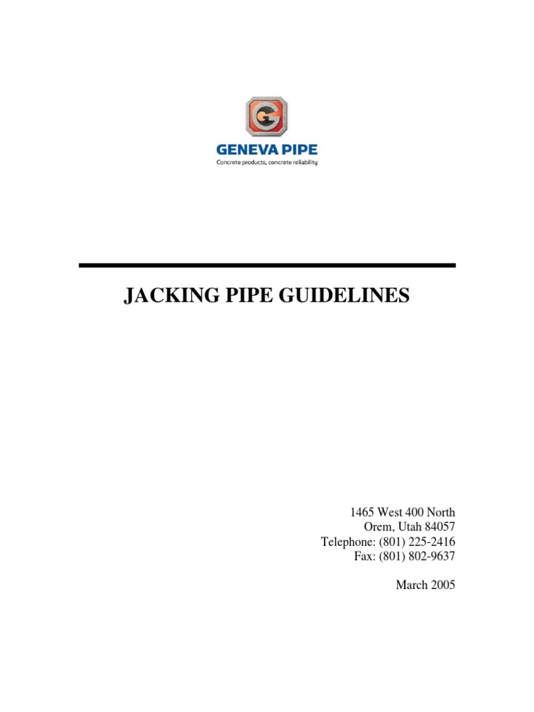 Jacking Pipe Guidelines | PDF | Pipe (Fluid Conveyance) | Concrete