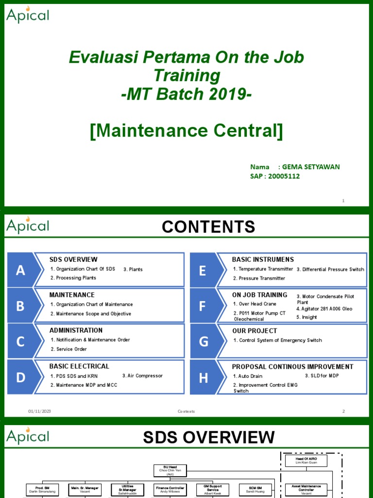 Evaluasi Pertama On The Job Training-Gema Setyawan | PDF | Liquids ...