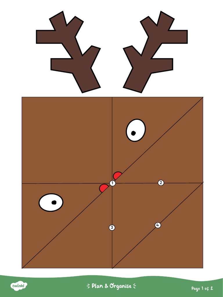 Day 2 - Reindeer Craft Sheet | PDF