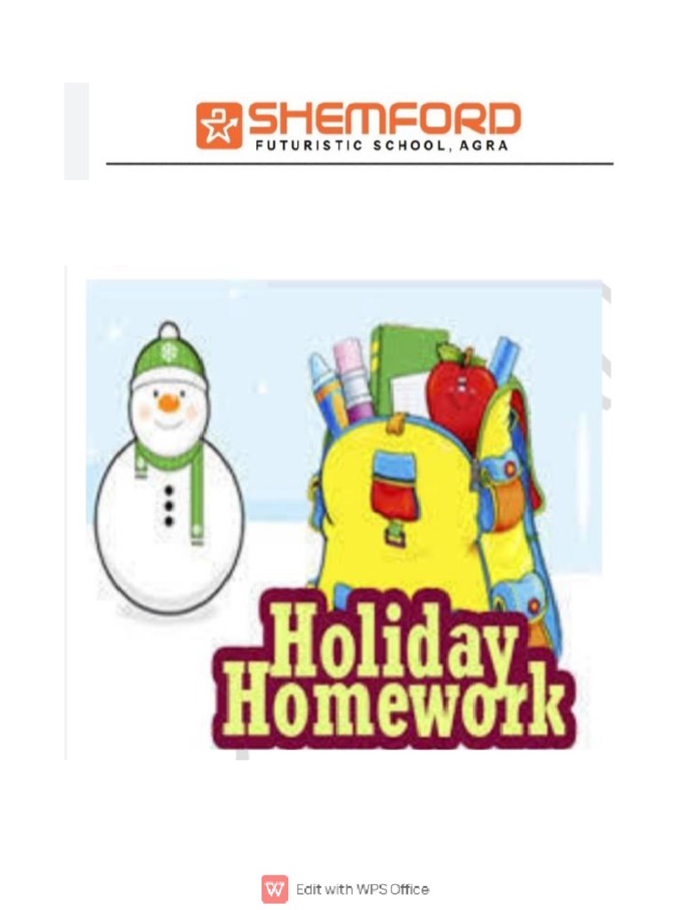 Grade - 1 Holiday Homework | PDF