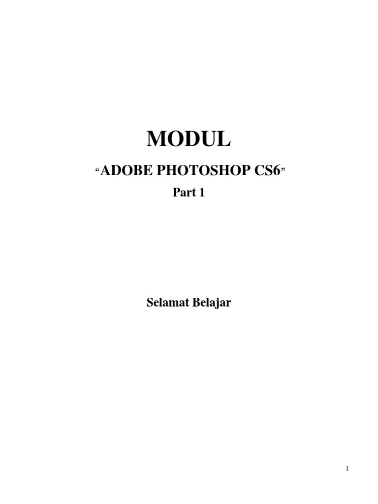 Modul Adobe Photoshop Cs6 | PDF