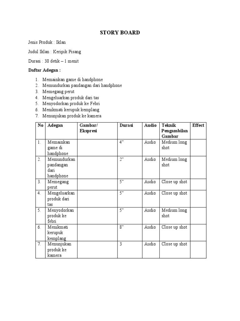 Story Board MDR | PDF