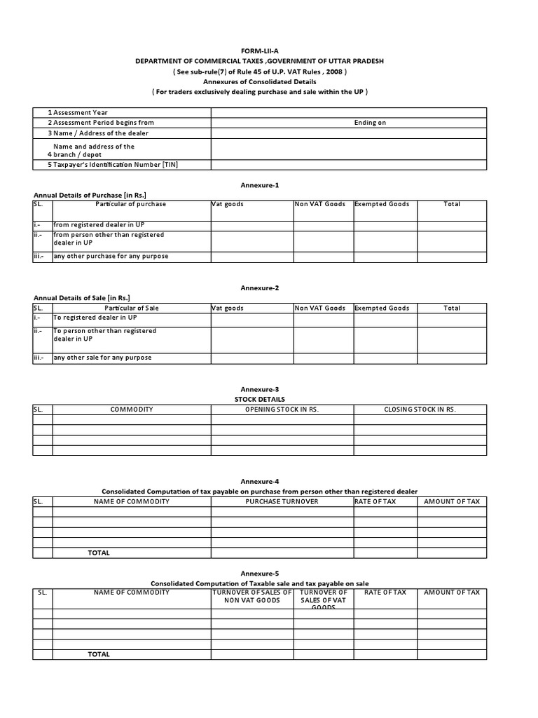 Form Lii A | PDF | Value Added Tax | Taxes