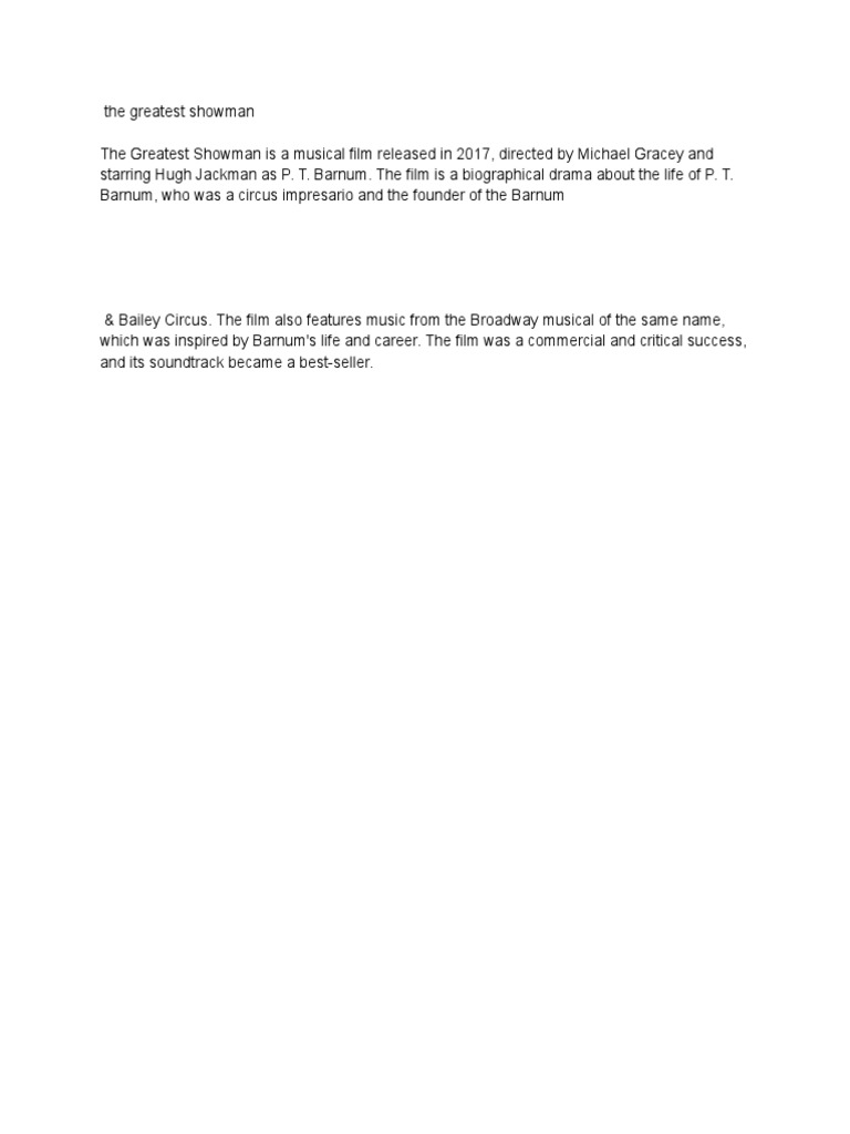 The Greatest Showman | PDF