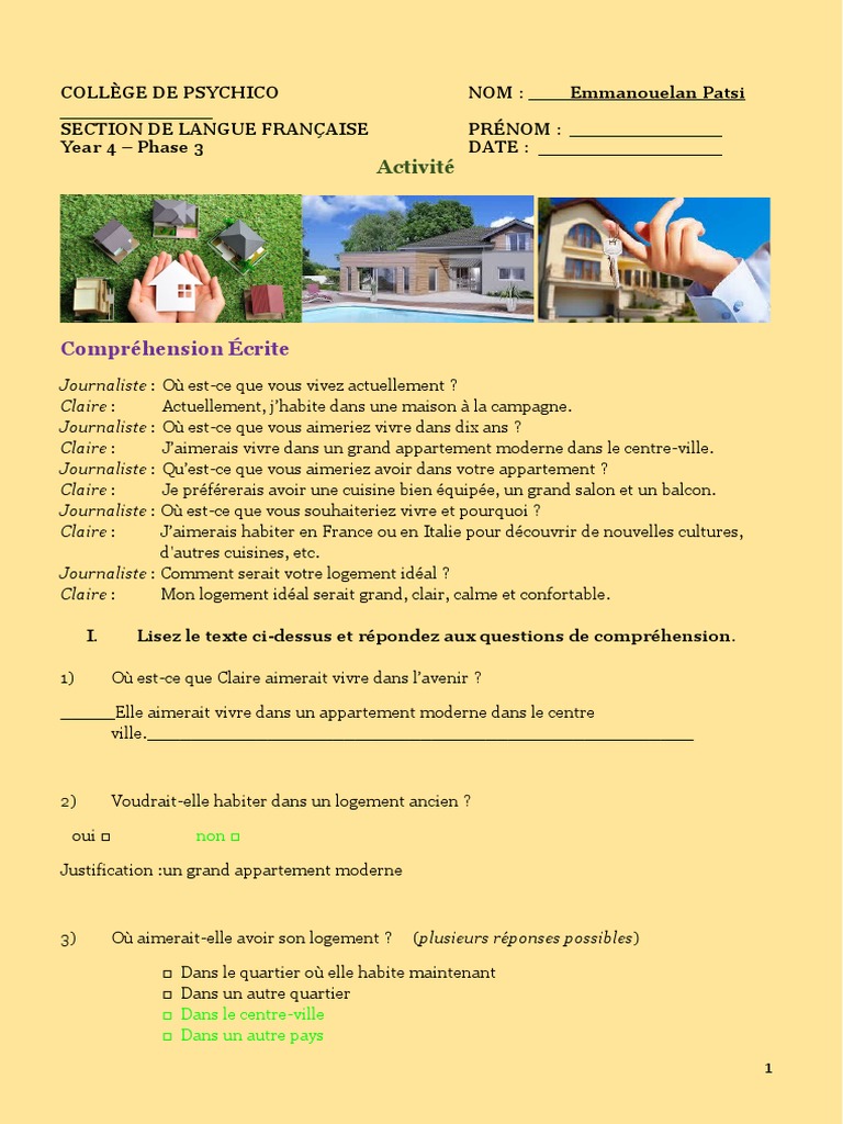 Leçon 9 - Activité Compréhension Écrite | PDF