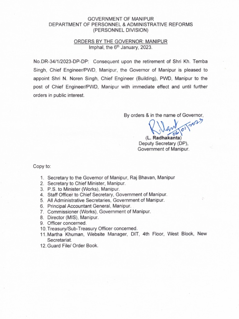 Appointment Order Noren CE PWD | PDF