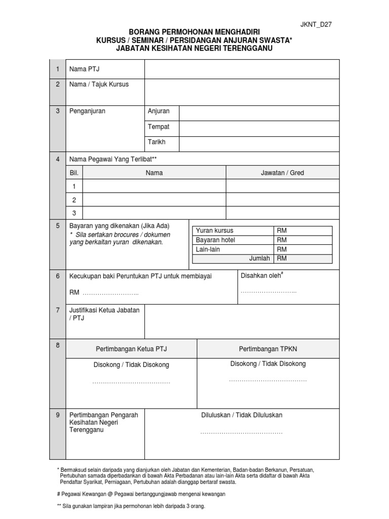 Borang Kursus Swasta - Pin12 Pindaan 2022 | PDF