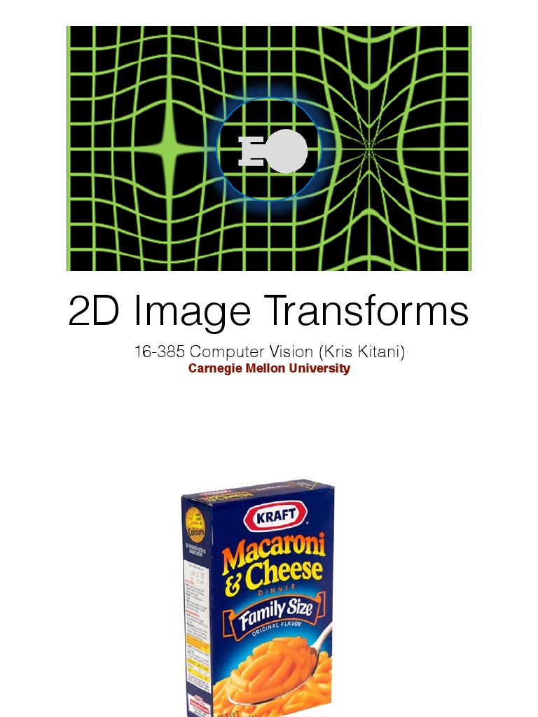 2D Image Transforms: An Overview of Planar Transformations, Homogeneous ...
