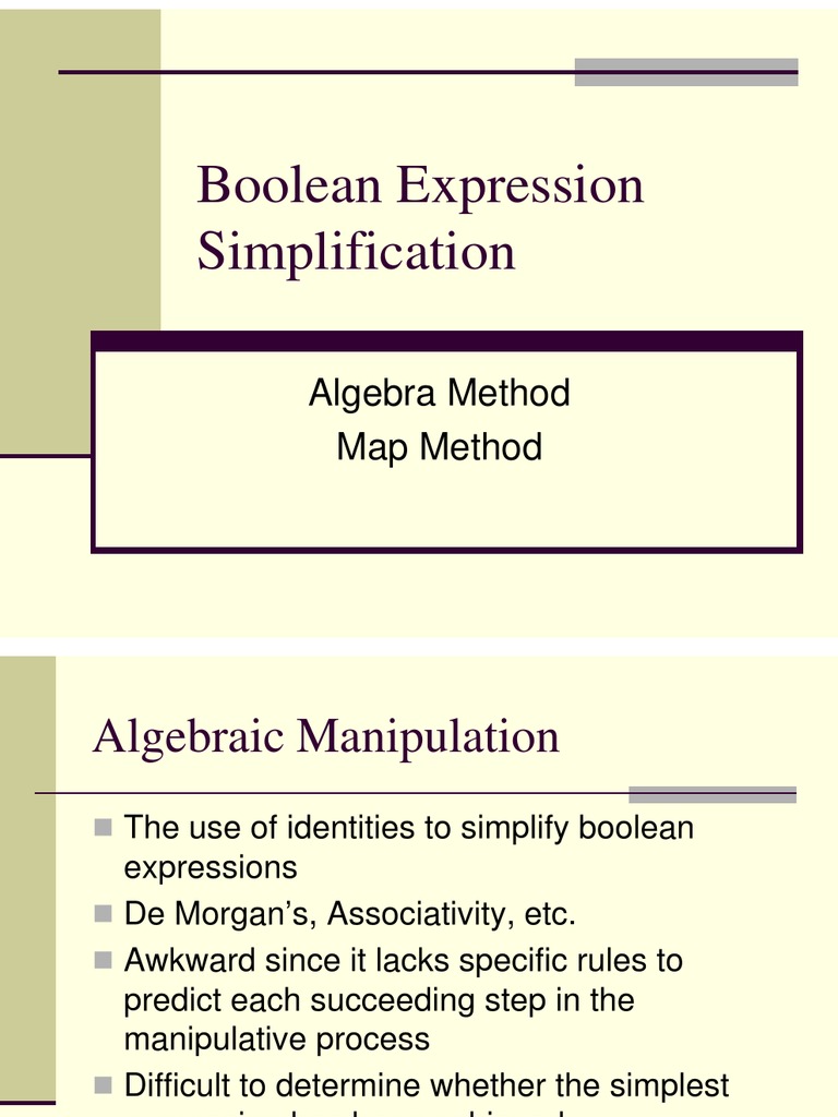 6 Boolean Expression Simplification Pdf