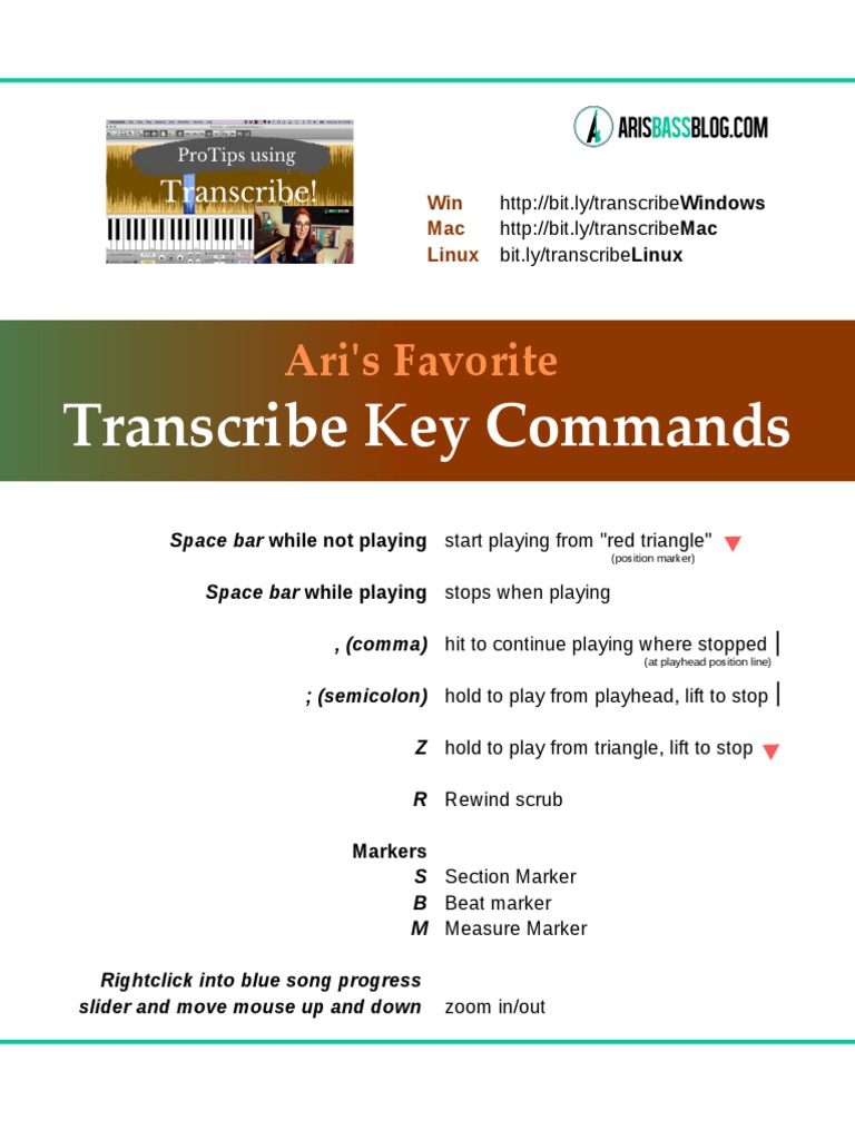 Ari's Fav. Transcribe-Shortcuts | PDF
