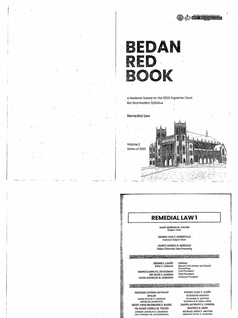 2022 Bedan Red Book - Remedial Law | PDF
