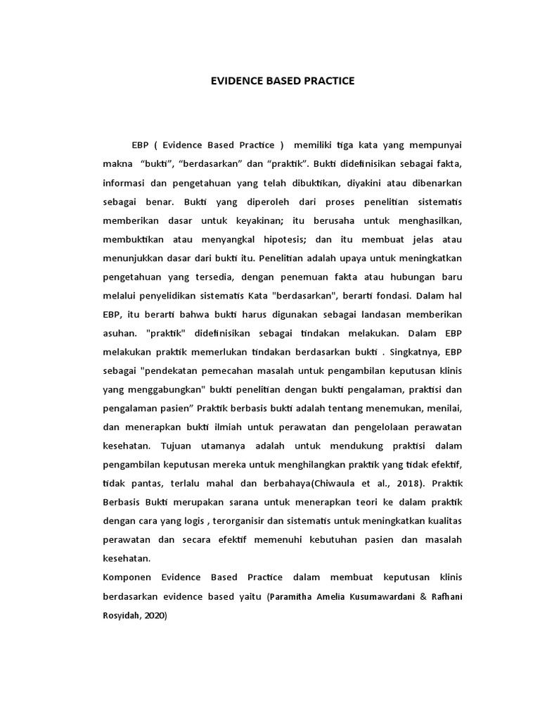 Evidence Based Practice | PDF | Karier & Perkembangan | Pengembangan Diri
