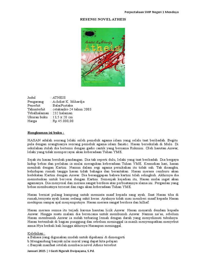 Resensi Novel Atheis | PDF