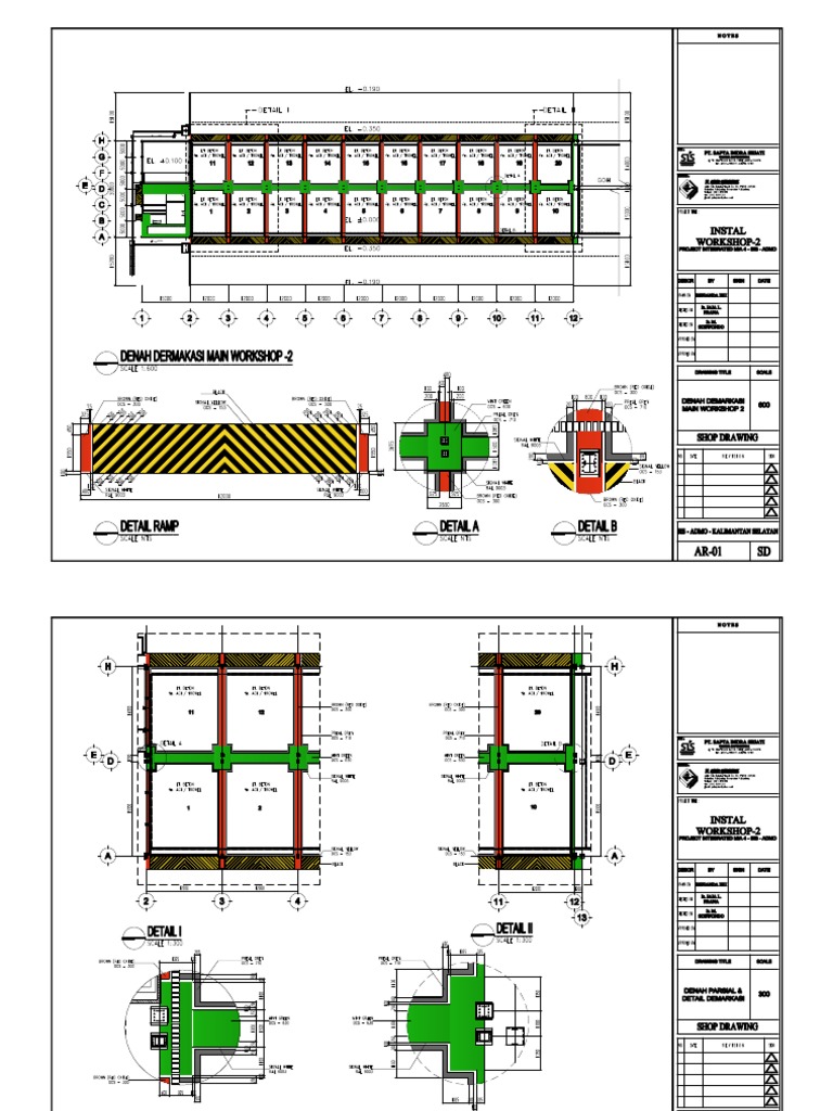 Denah & Detail Cat Demarkasi Main Workshop 2 | PDF