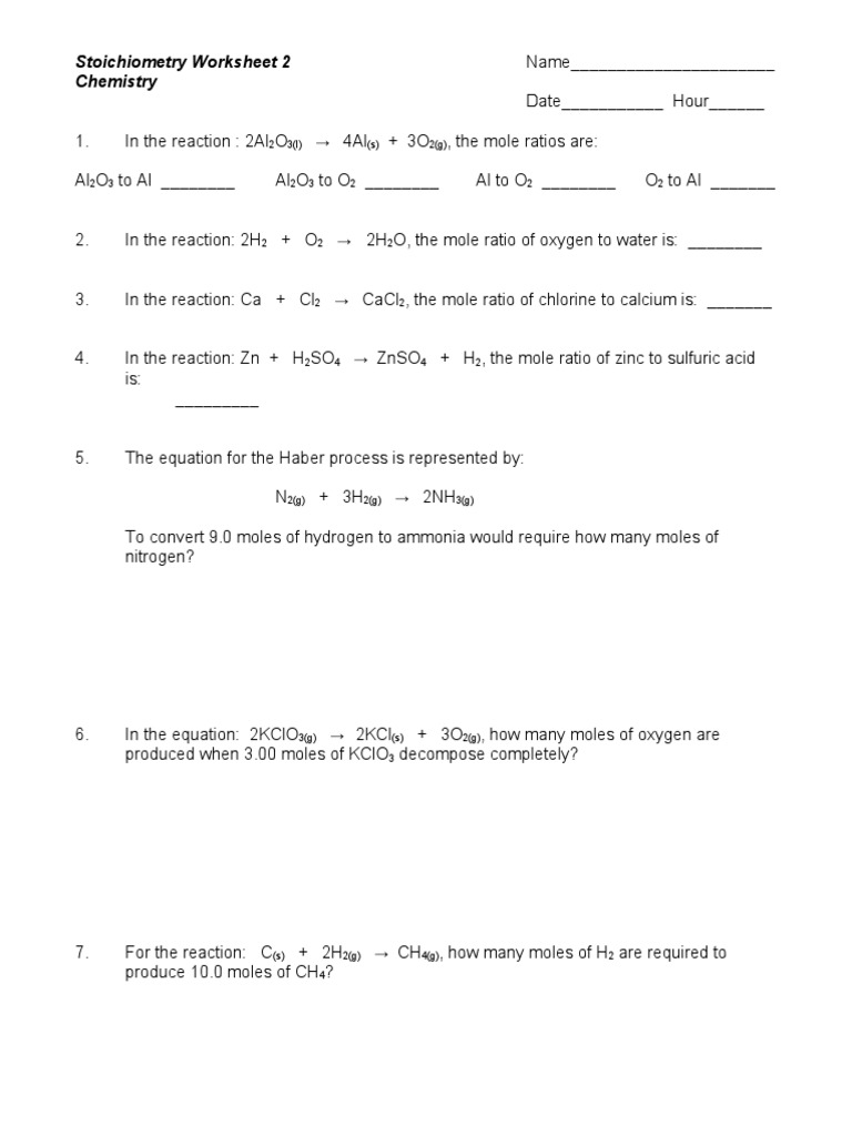 Stoichiometry 2 | PDF | Chemical Reactions | Stoichiometry