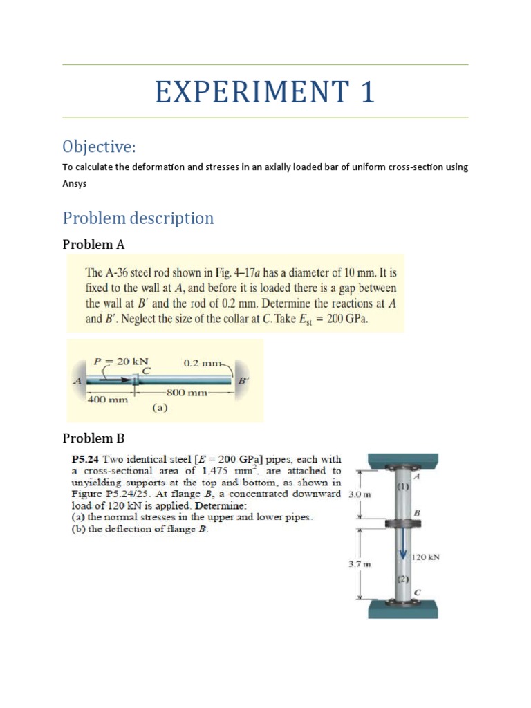 Experiment 1 | PDF | Stress (Mechanics) | Deformation (Engineering)