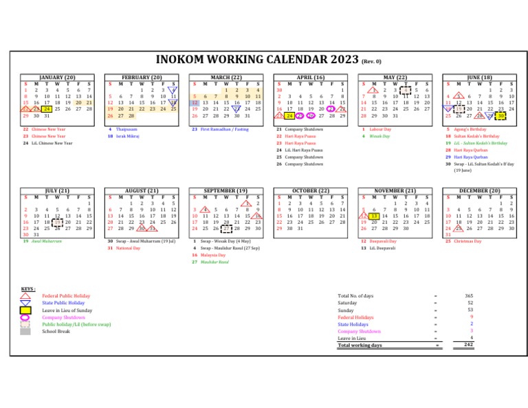 Working Calendar 2023 Rev 0 | PDF | Religious Holidays | Southeast Asia