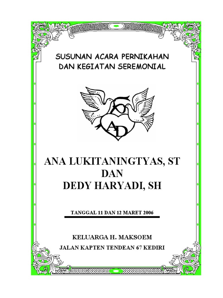 Susunan Acara Pernikahan | PDF
