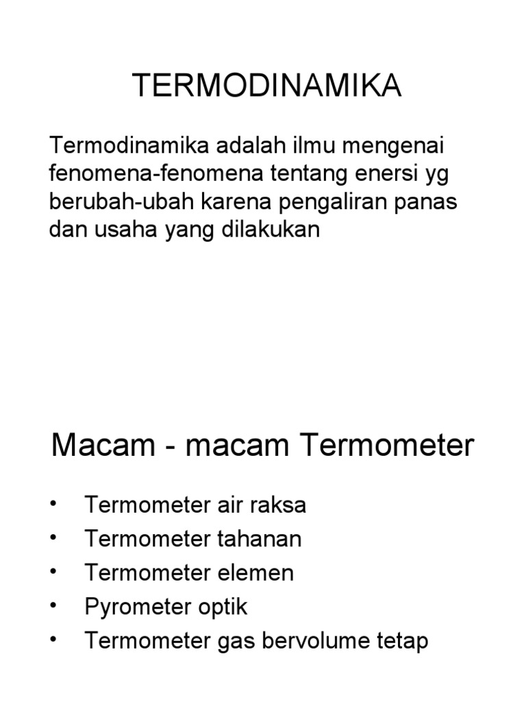 Panduan Termodinamika dan Terapi Panas | PDF