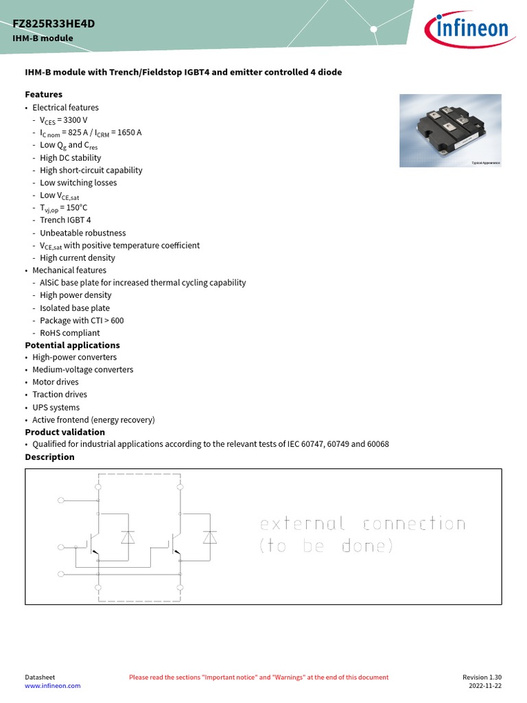 Infineon FZ825R33HE4D DataSheet v01 - 30 EN | PDF | Electronics | Electronic Engineering